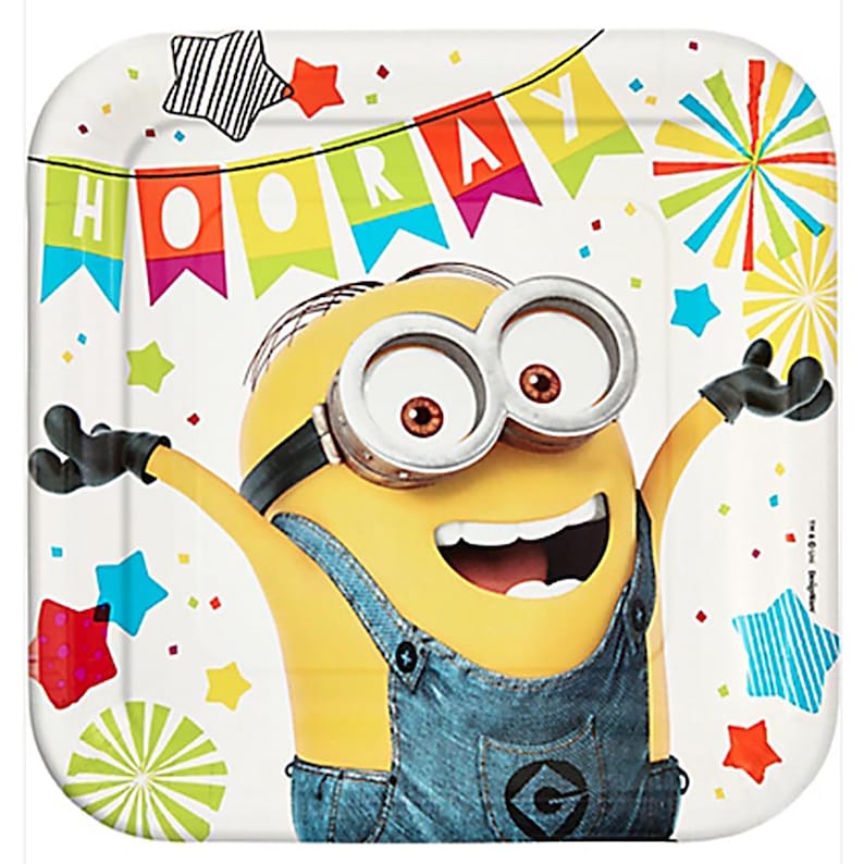 Despicable Me Hooray Lunch Plates 8 per Package Birthday Party ...