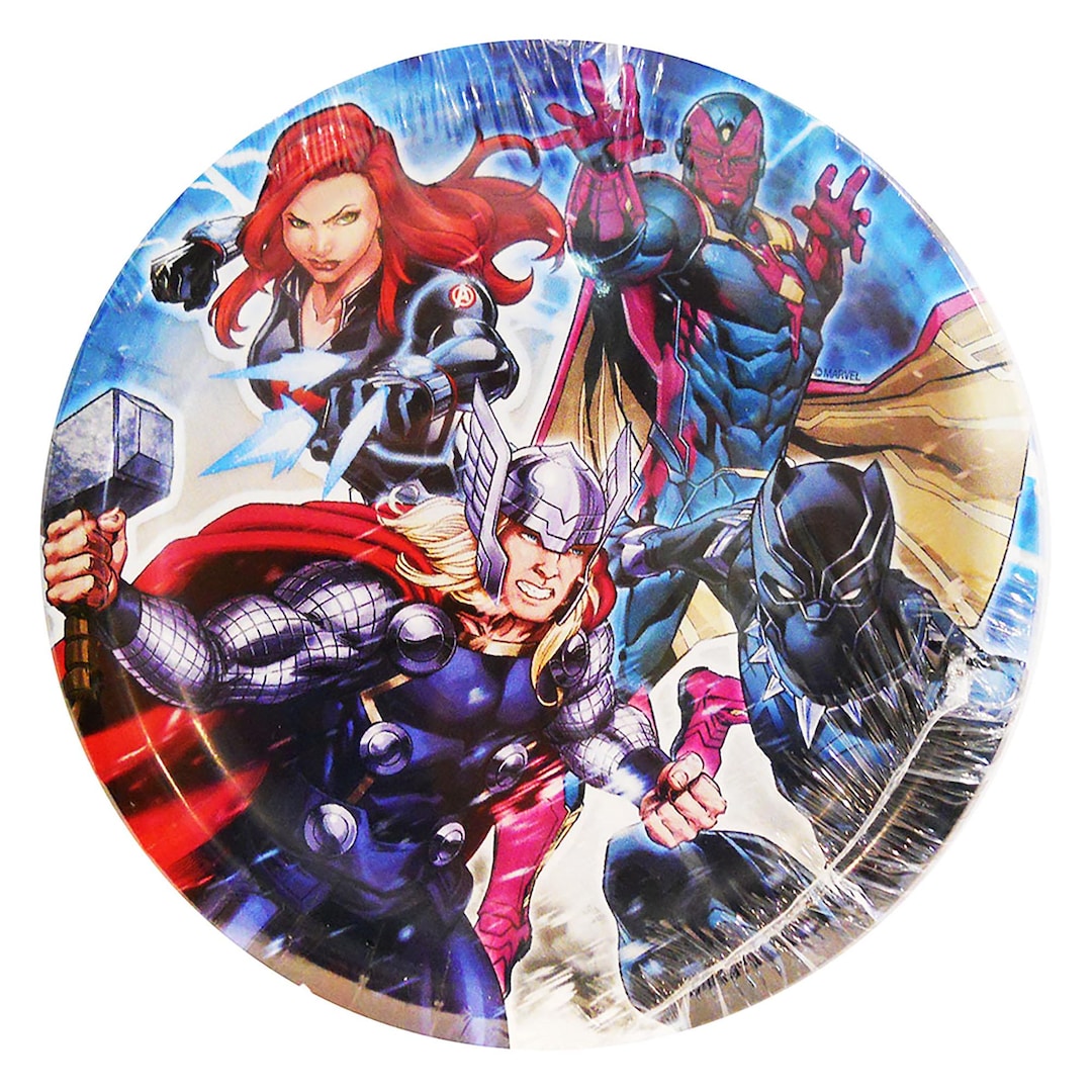 Avengers Marvel Dessert Cake Plates Birthday Party Tableware 8 per ...