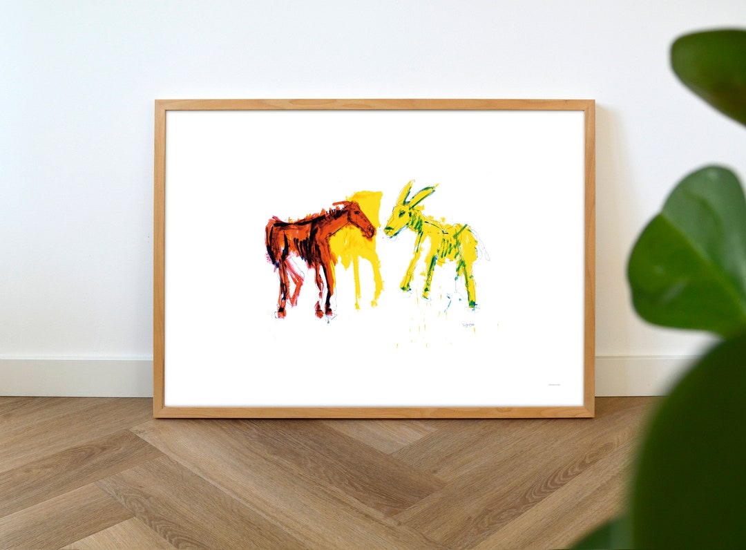 HORSE and DONKEY Instant Download Printable Wall Art High Res Easy to ...