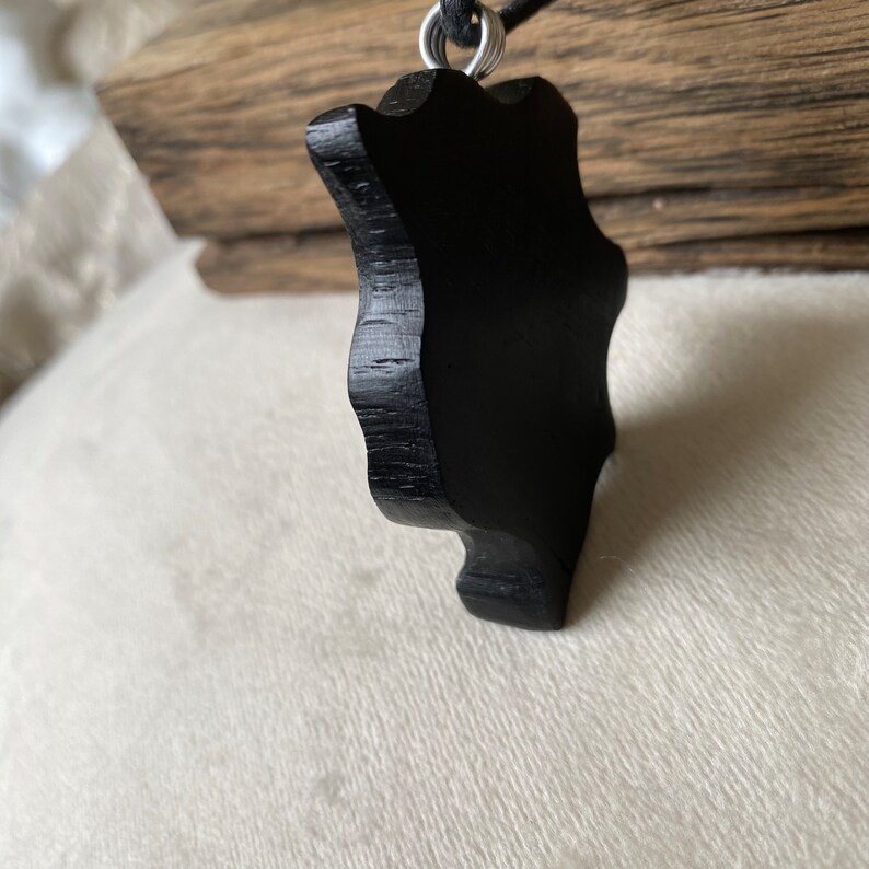 Irish Bog Oak Geometric Pattern Carved Necklace Gift - Handmade - Etsy