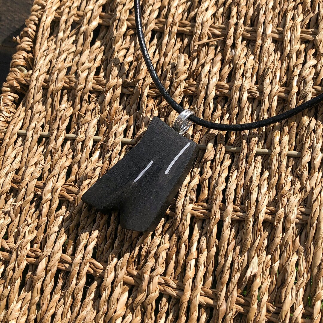Irish Bog Oak Carved Pendant With Wire Inset Detail Gift - Handmade - Etsy