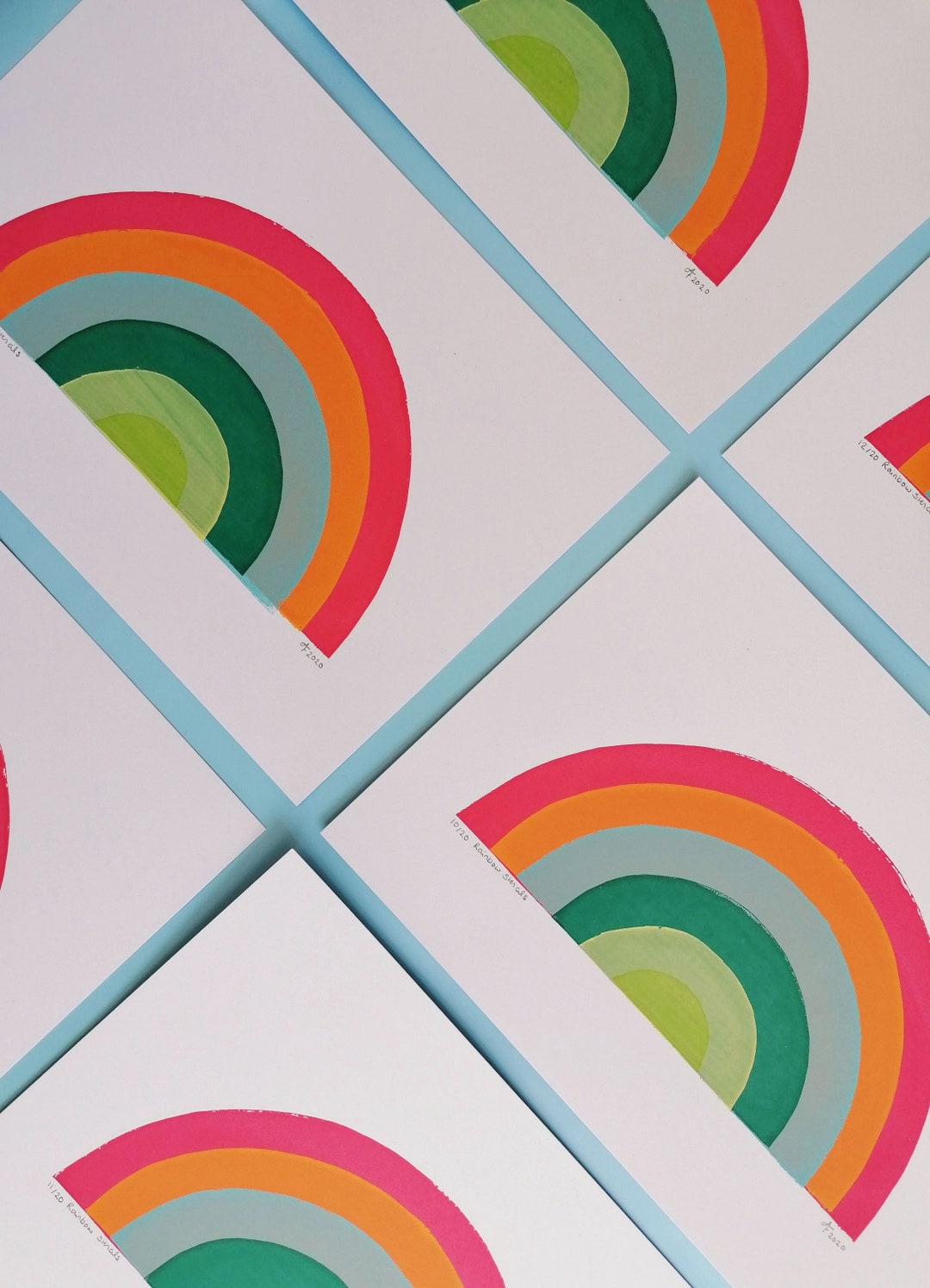 Rainbow Art Screenprint A4 Silkscreen Print Handmade - Etsy UK