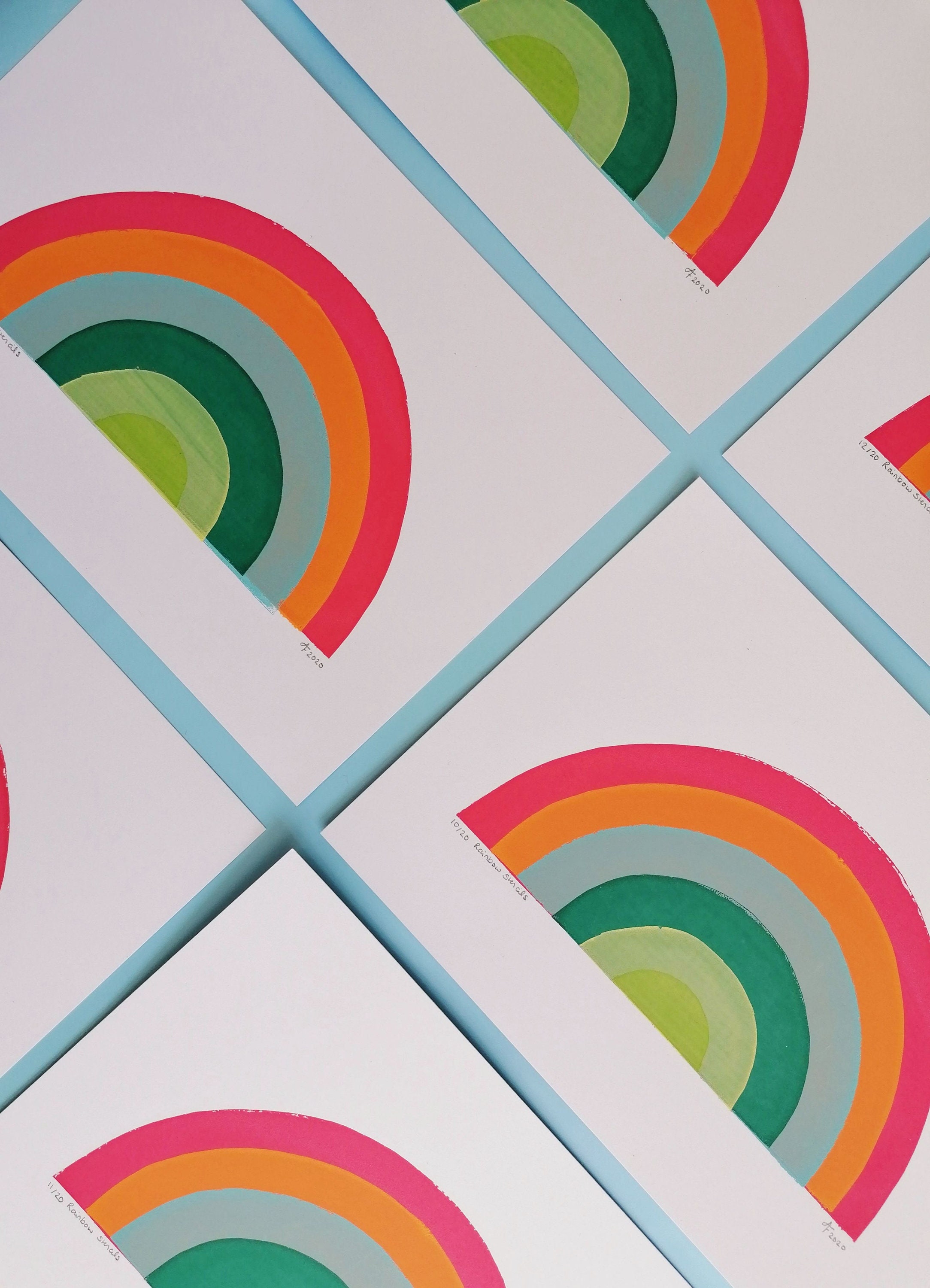 Rainbow Art Screenprint | A4 | Silkscreen Print | Handmade | Unframed ...