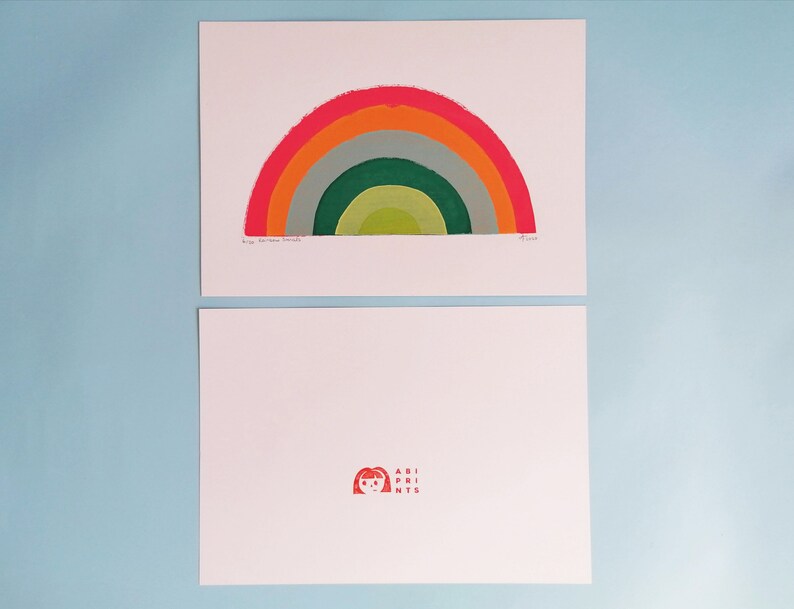 Rainbow Art Screenprint | A4 | Silkscreen Print | Handmade | Unframed ...