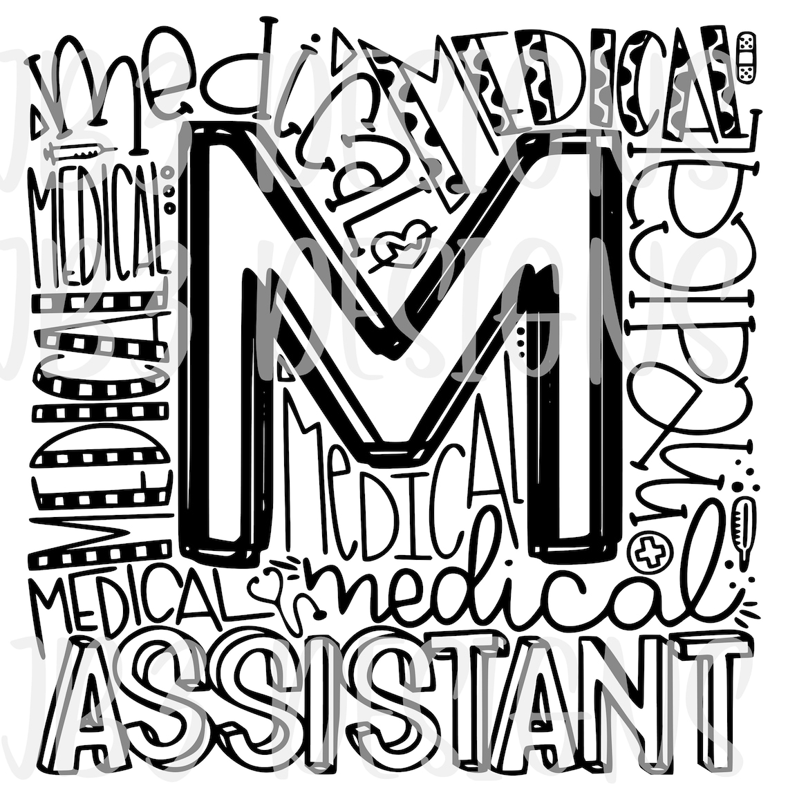 Medical Assistant Word Art Svg Png Sublimation - Etsy