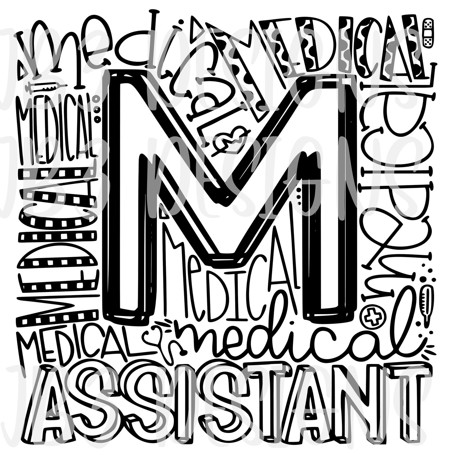 Medical Assistant Word Art Svg Png Sublimation - Etsy