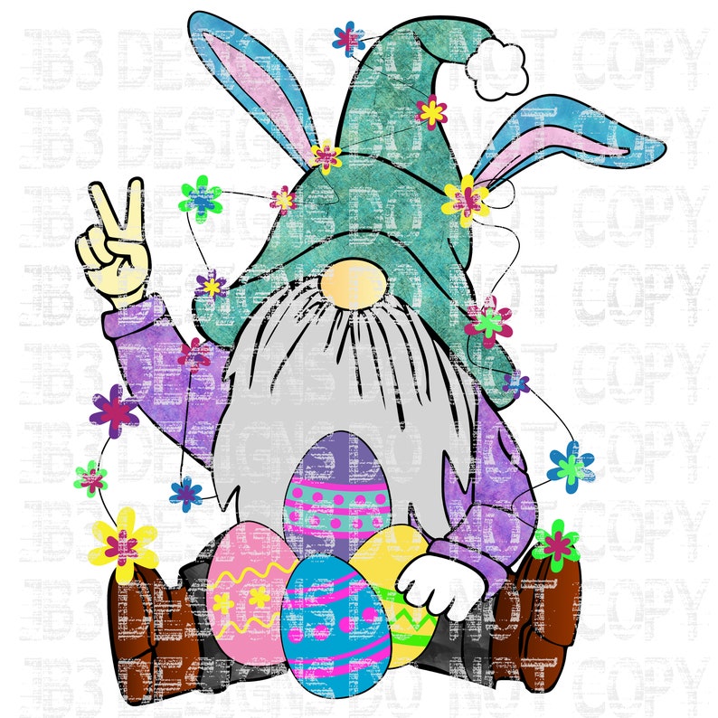 Easter Bunny Gnomes, Spring Gnome Clipart, Sublimation PNG, Waterslide ...