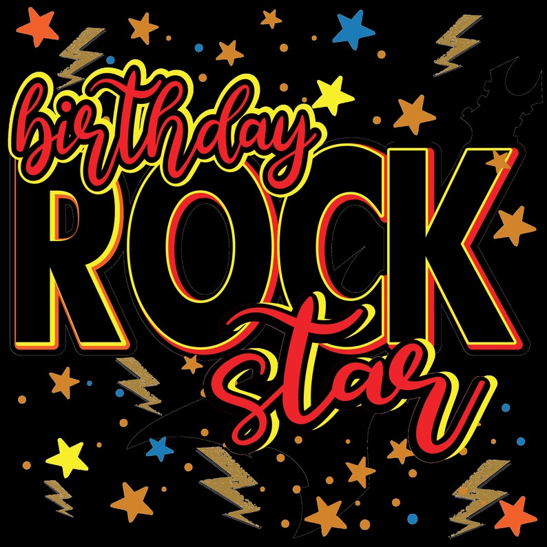 Birthday Rock Star png svgsublimation design | Etsy