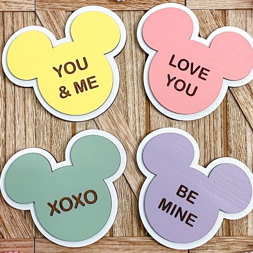 Mini Pink Disney-inspired Valentine's Day Sign // Mickey - Etsy