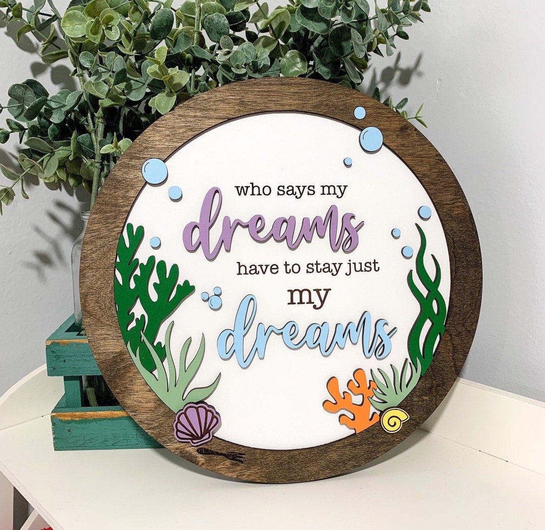 10" Little Mermaid Inspired Sign // Disney Wall Decor // Disney Baby ...
