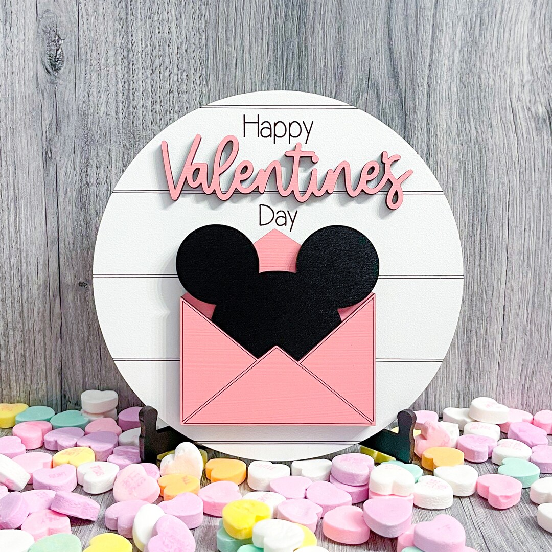 Mini Pink Disney-inspired Valentine's Day Sign // Mickey Love Letter ...