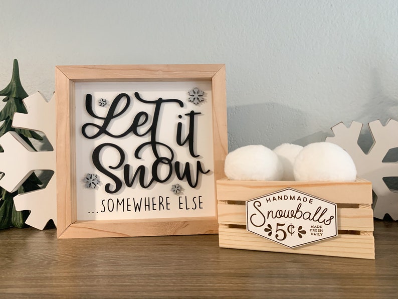 Winter Farmhouse Mini Snowball Crate With Faux Snowballs // - Etsy