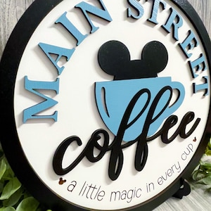 10" Main Street Coffee Sign // Disney-inspired Coffee Decor // Mickey ...