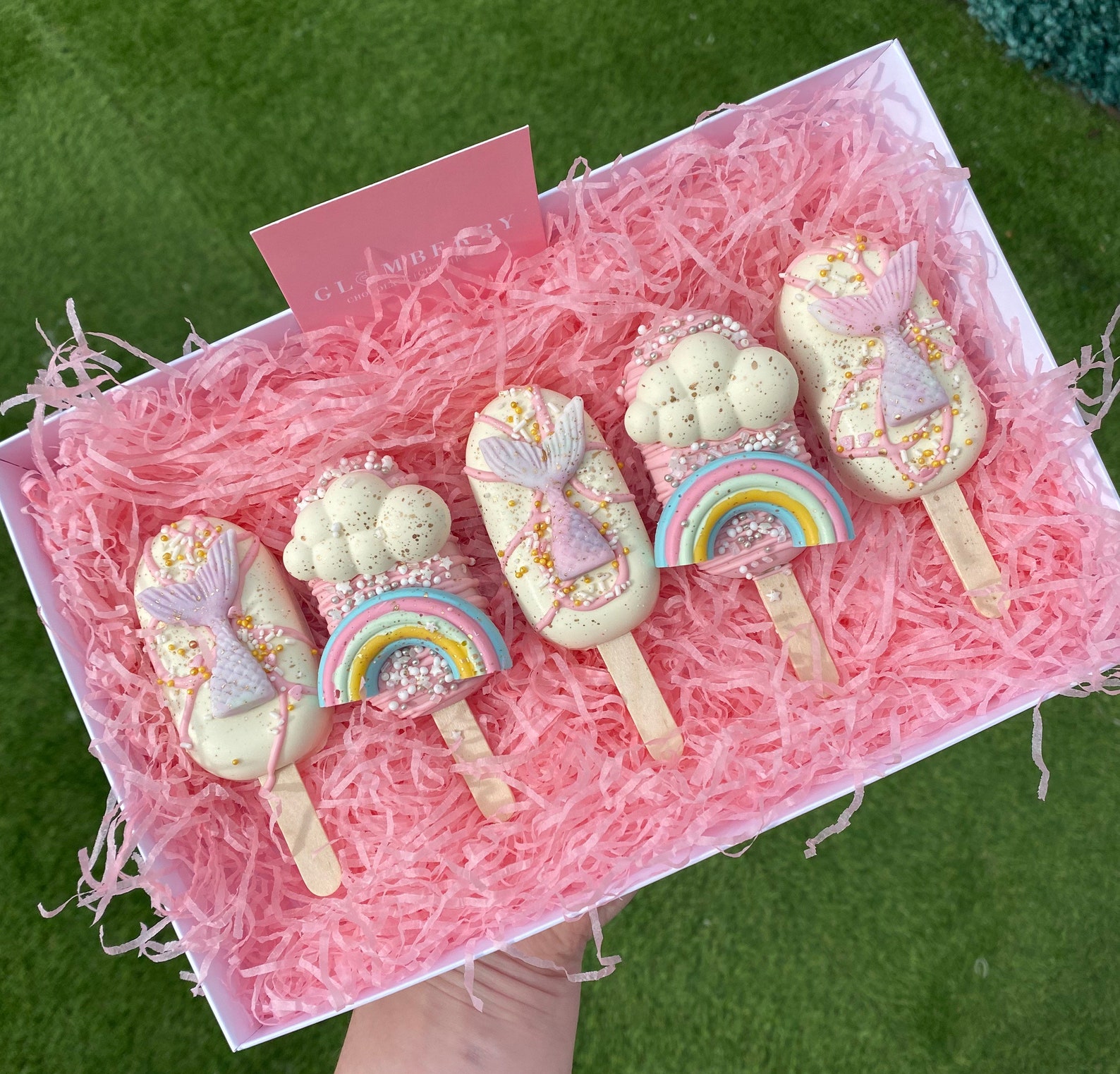 MERMAID & RAINBOW Cakesicle Treat Box Thank You Gift - Etsy UK