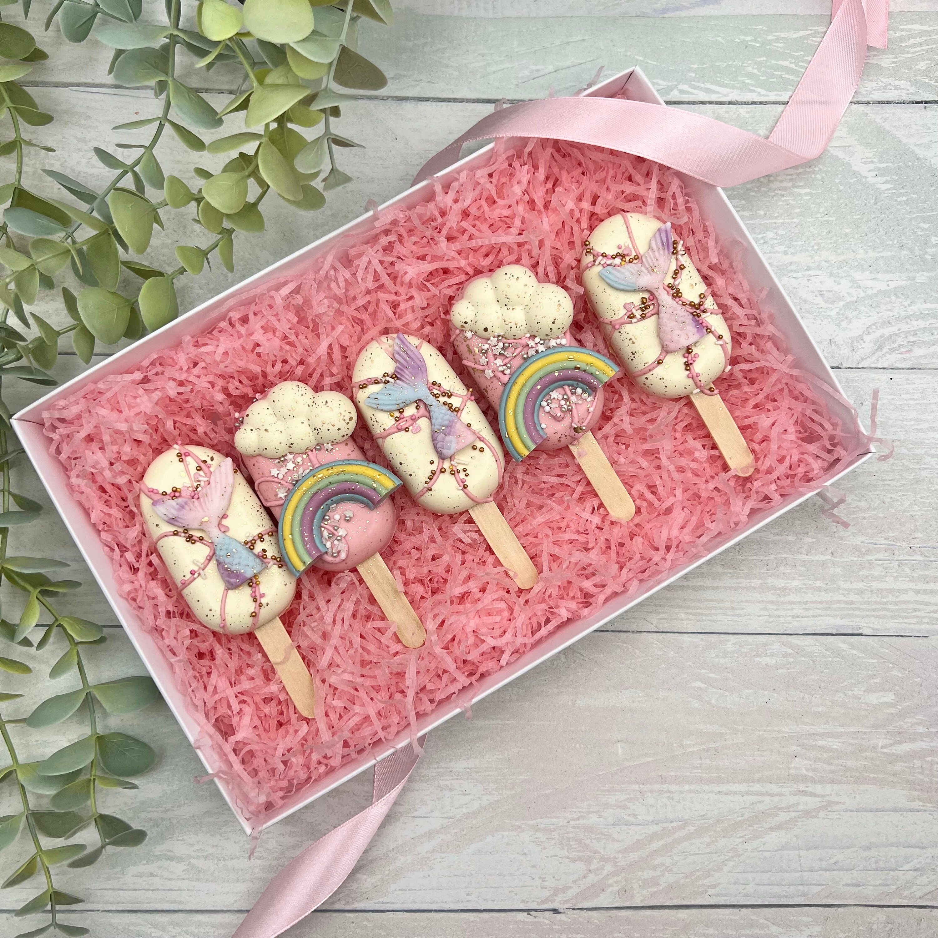 MERMAID & RAINBOW Cakesicle Treat Box Thank You Gift - Etsy UK