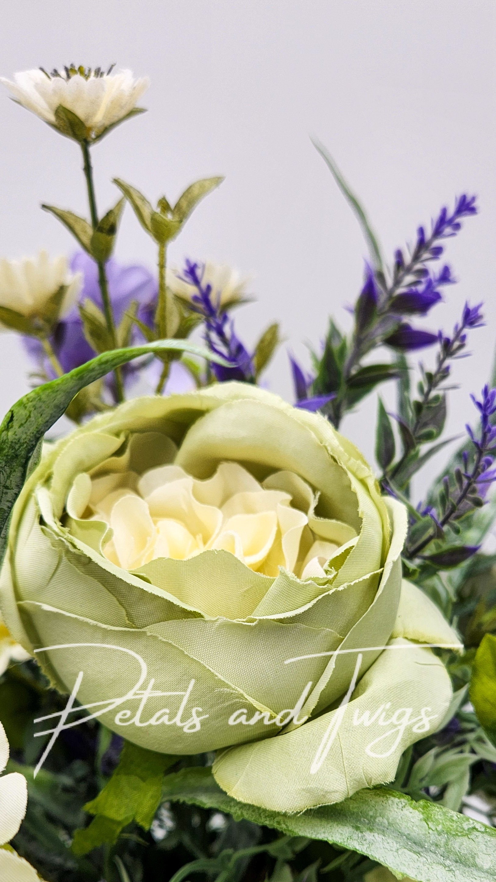 Eternal Elegance: Enchanting Tin Bucket Floral Centerpiece Handcrafted ...