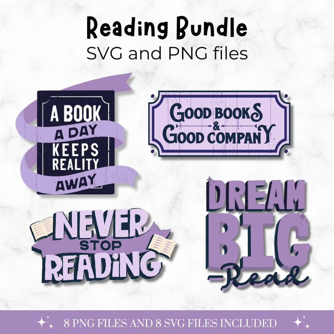 Book Reading SVG Bundle - Cricut - PNG - Clipart - Reading Cricut SVG ...
