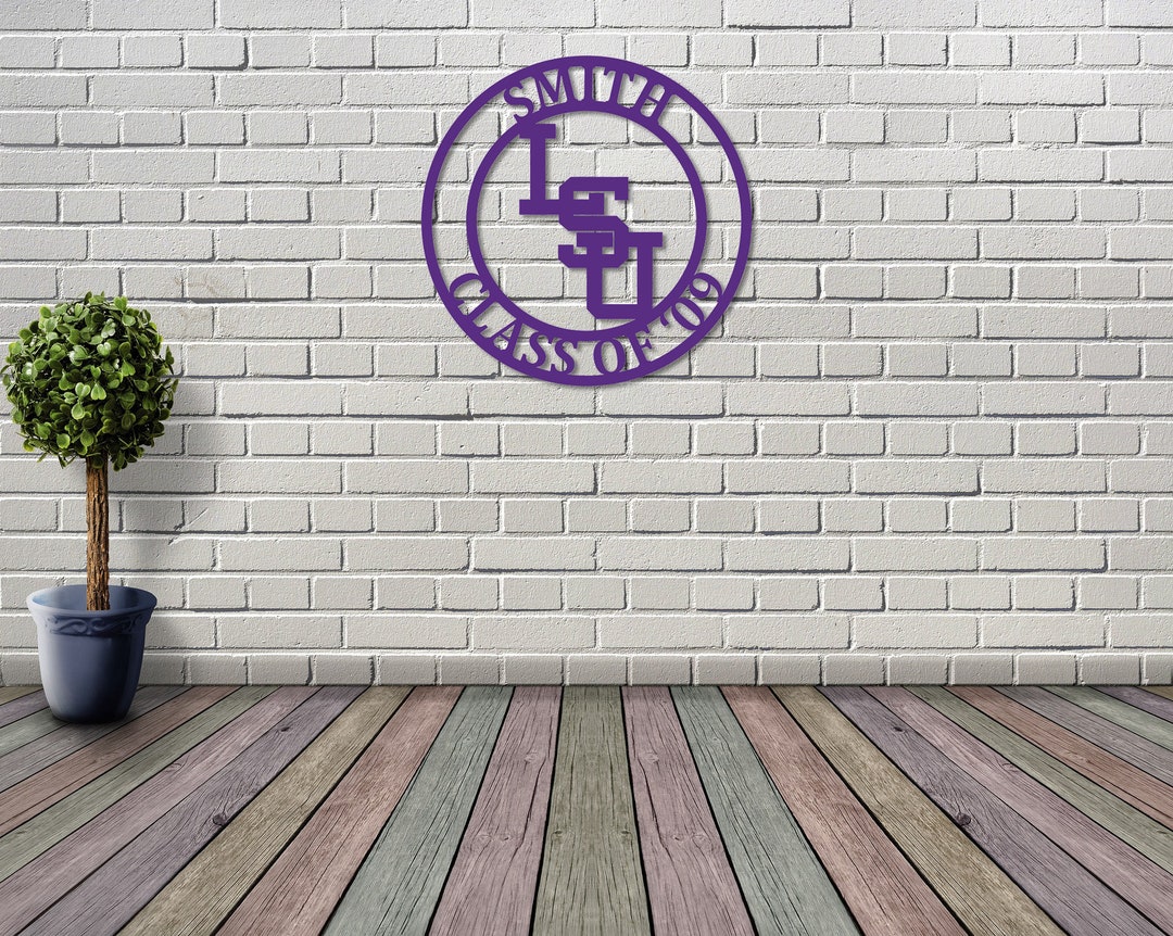 LSU Monogram Personalized Custom Family Name Metal Sign - Etsy