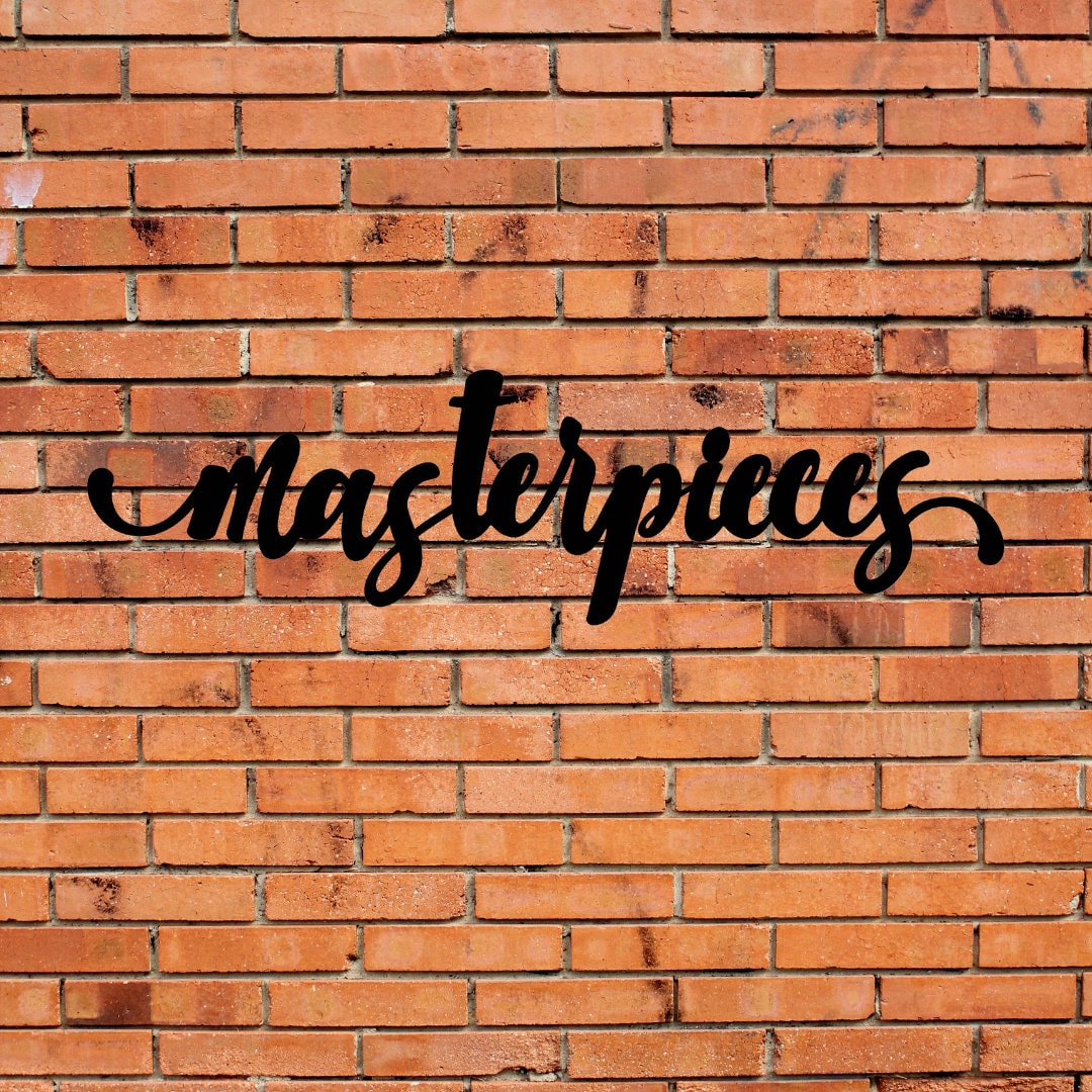 Masterpieces Sign Customizable Script Metal Lettering Rustic - Etsy