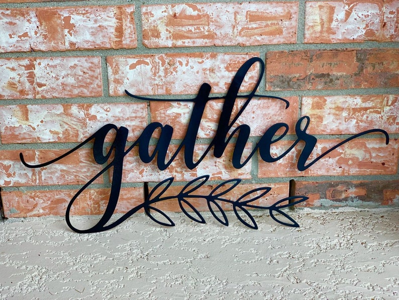Gather Sign Personalized Metal Art Décor Fall Thanksgiving - Etsy