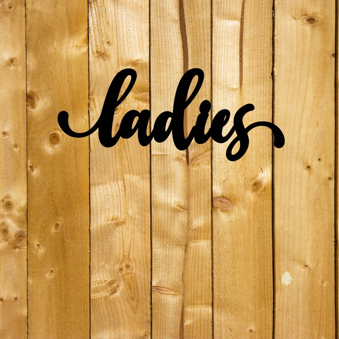 Ladies Sign Metal Word Cut Out Metal Cursive Word Cursive Word Wall - Etsy