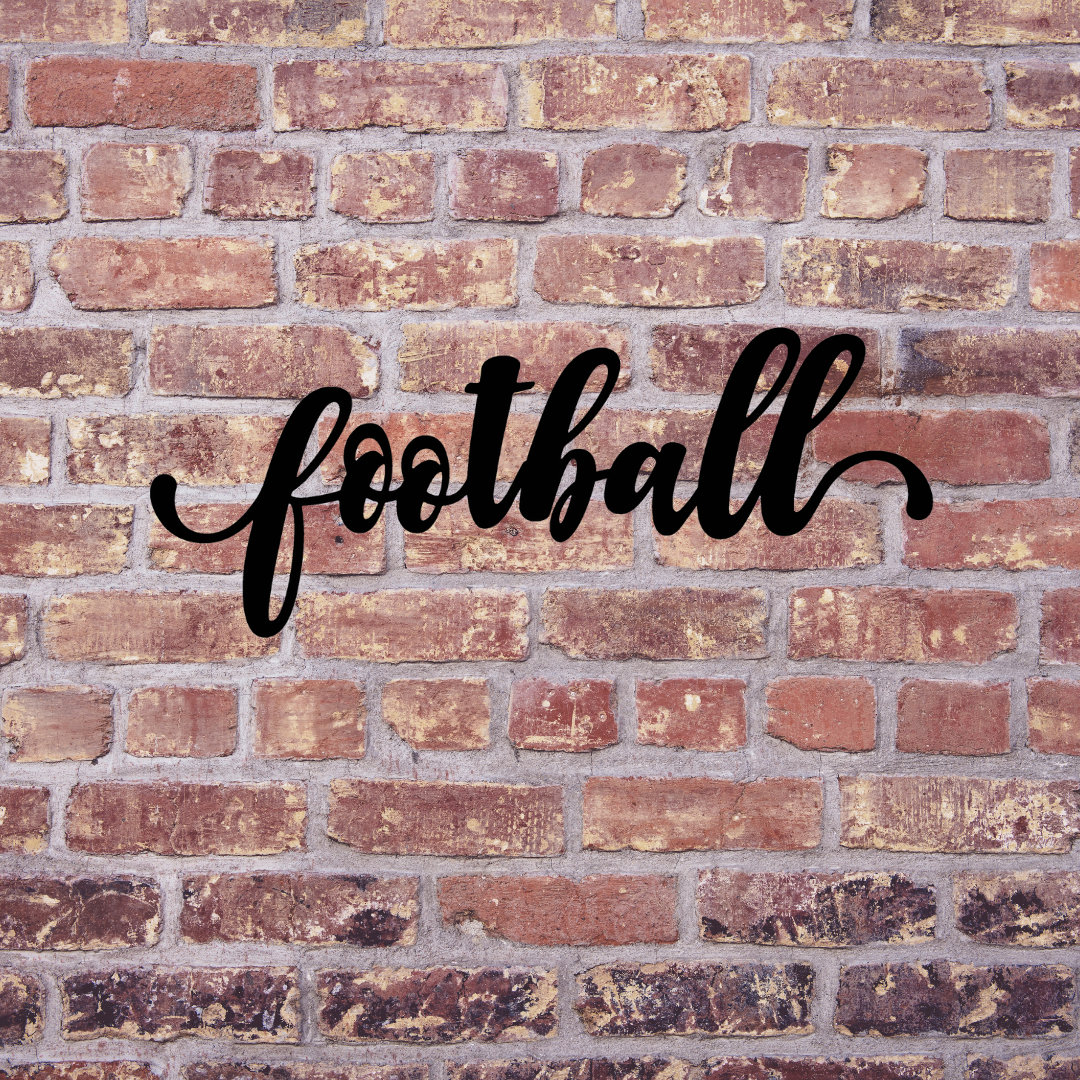 Football Sign Metal Sports Decor Metal Word Cut Out Metal Cursive Word ...