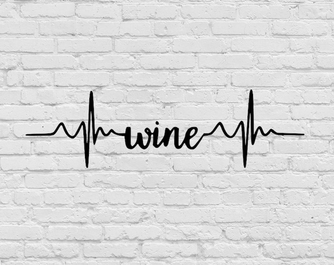 Wine Script EKG - Etsy