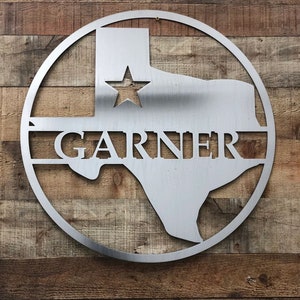 Texas State Circle Monogram #2 Personalized Lone Star State Family Last ...