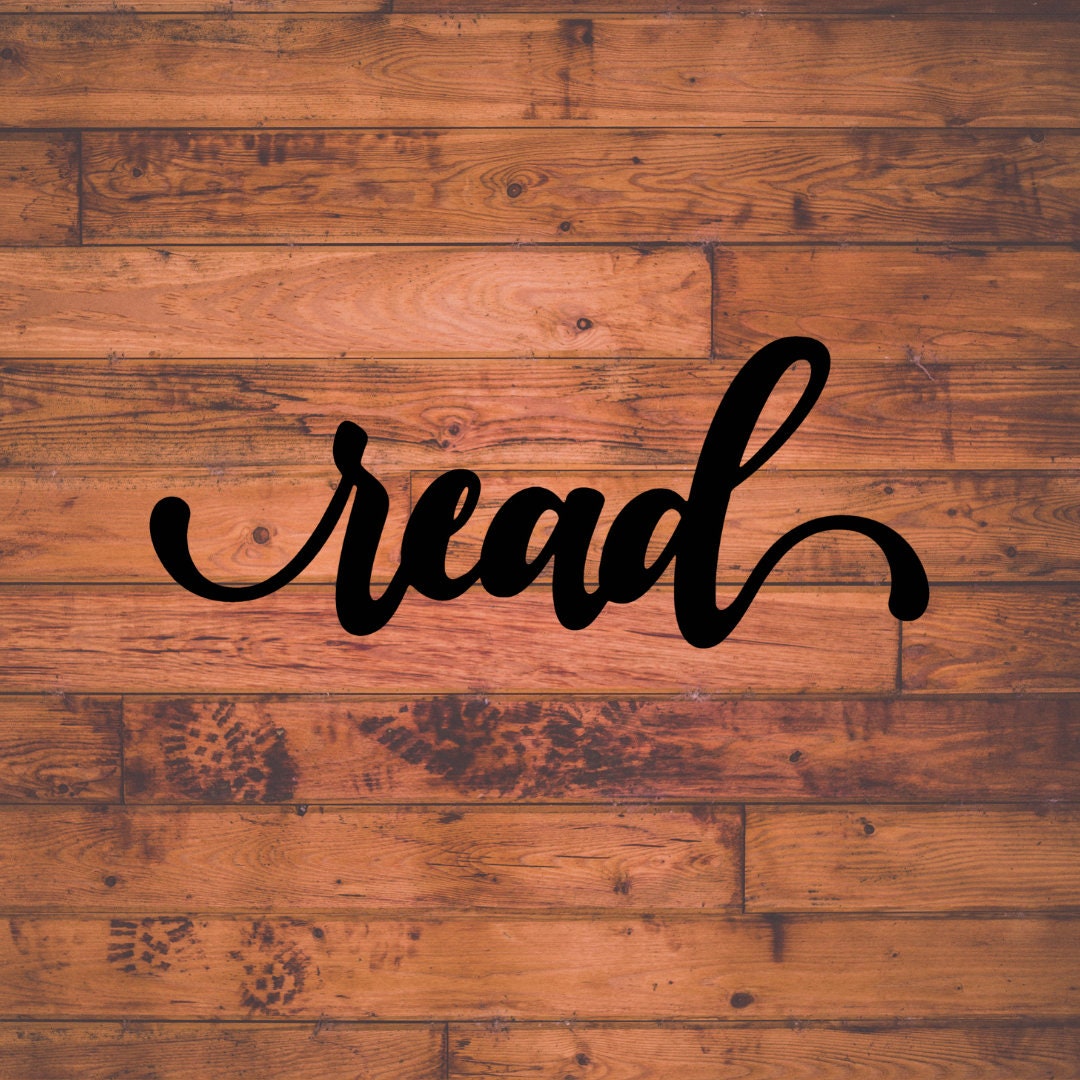 Read Sign Metal Word Cut Out Metal Cursive Word Cursive Word Wall Art ...