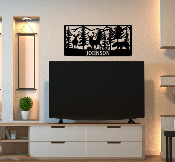 Wildlife Scenery Name Plate Customized Monogram Hunting Metal | Etsy