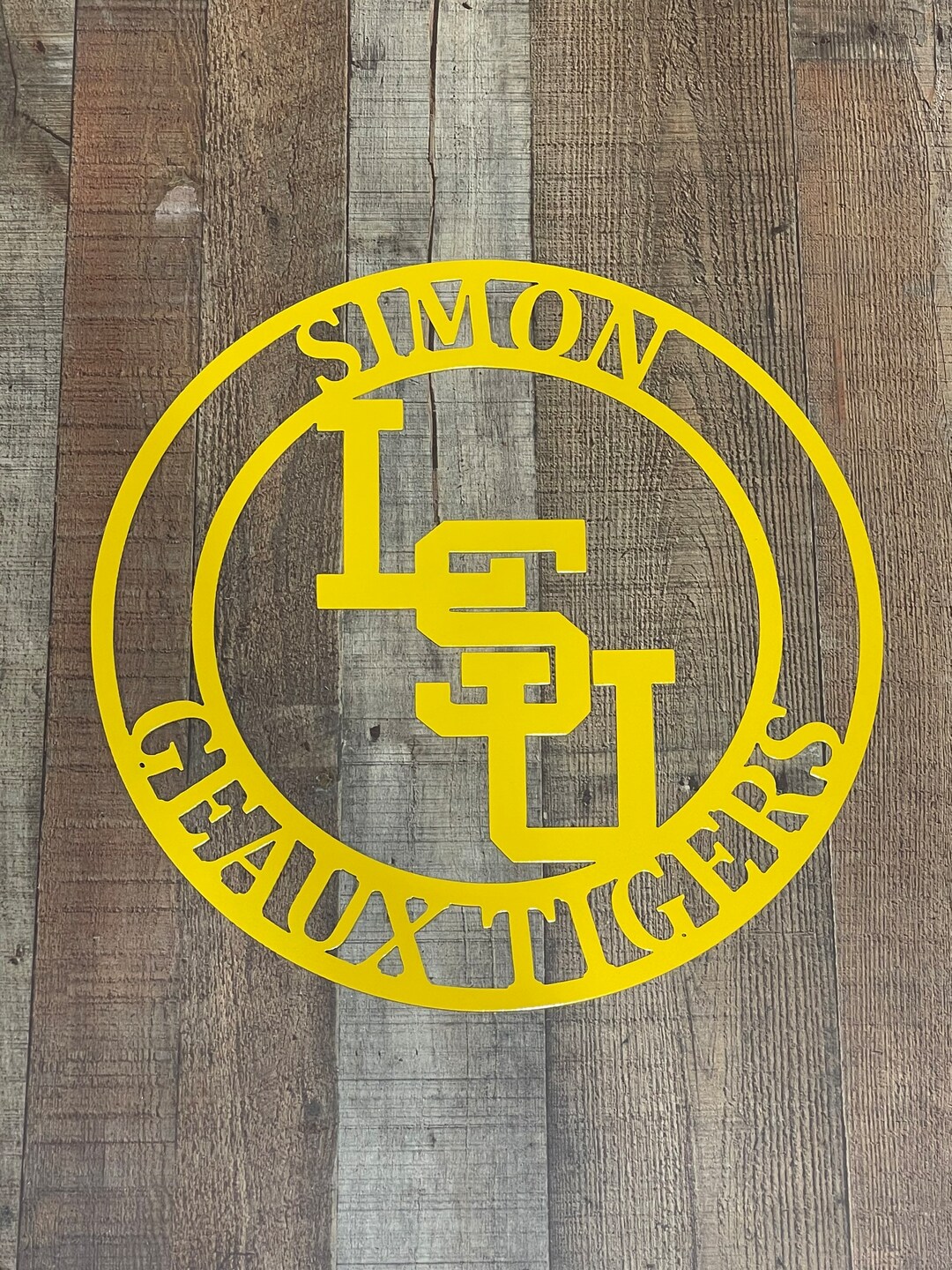 LSU Monogram Personalized Custom Family Name Metal Sign - Etsy
