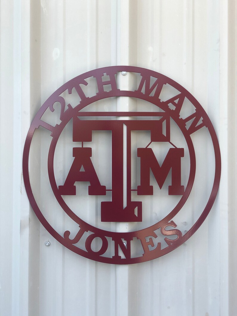 12th Man Monogram Metal Personalized Sign Aggie Graduation | Etsy