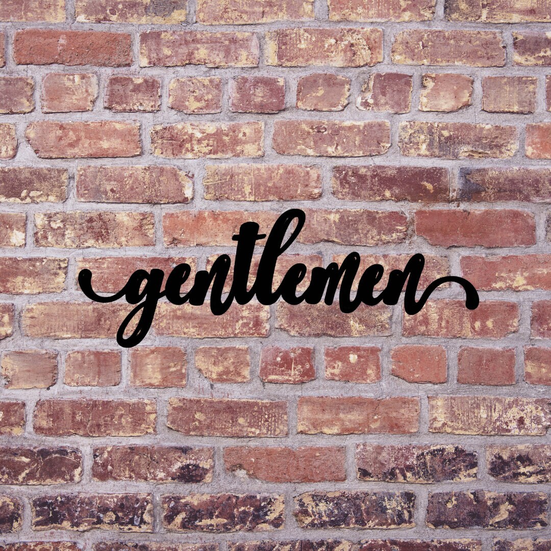 Gentlemen Sign Metal Word Cut Out Metal Cursive Word Cursive | Etsy