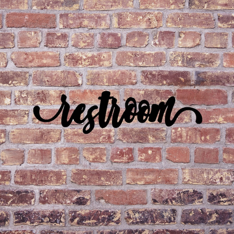 Restroom Sign Public Restroom Sign Custom Metal Word Sign - Etsy