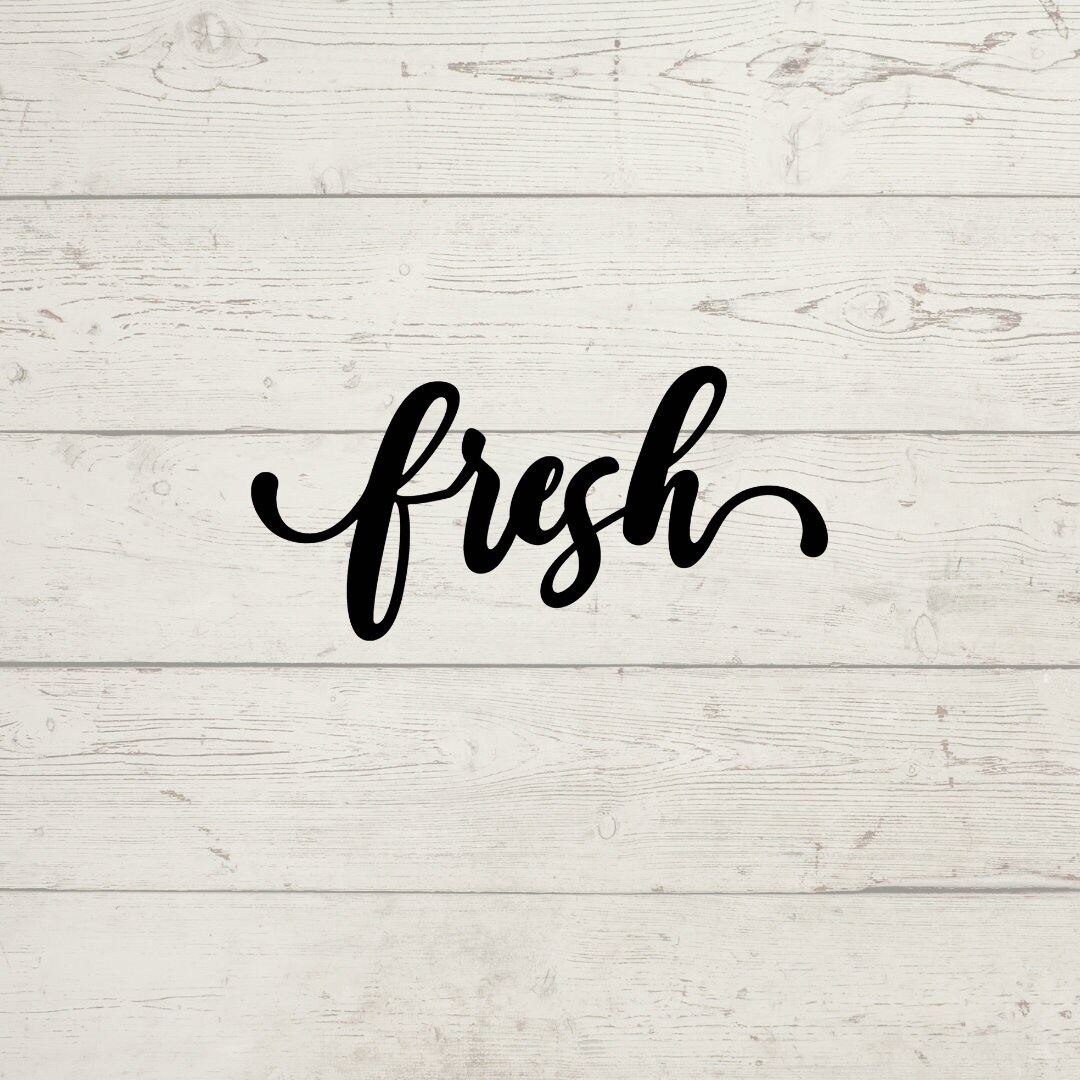 Fresh Sign Cursive Word Wall Art Customizable Script Metal Word Rustic ...