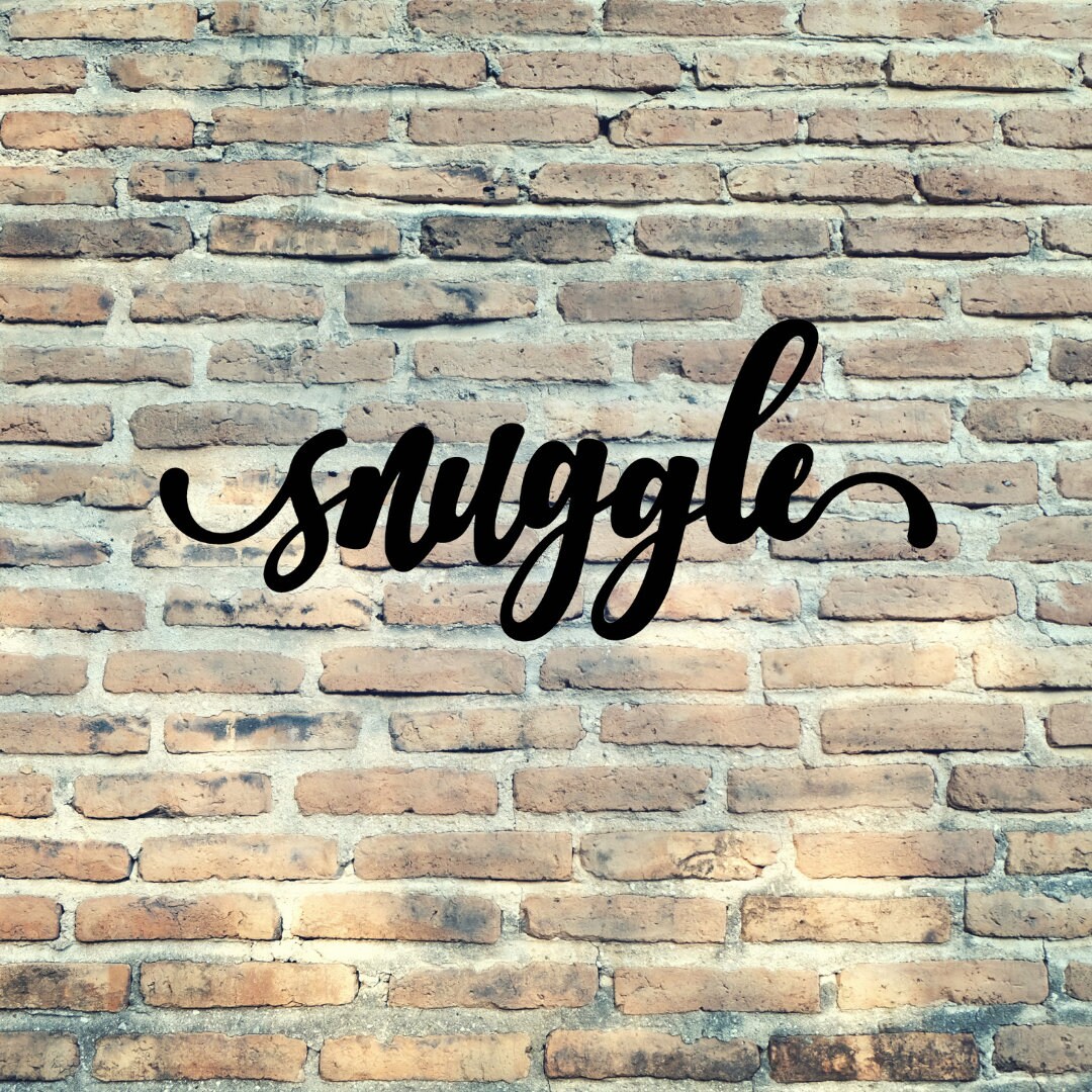 Snuggle Sign Customizable Script Metal Lettering Home Decor Movie Room ...