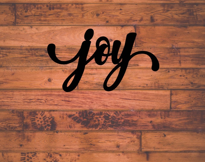 Joy Sign Metal Word Cut Out Metal Cursive Word Cursive Word Wall Art ...