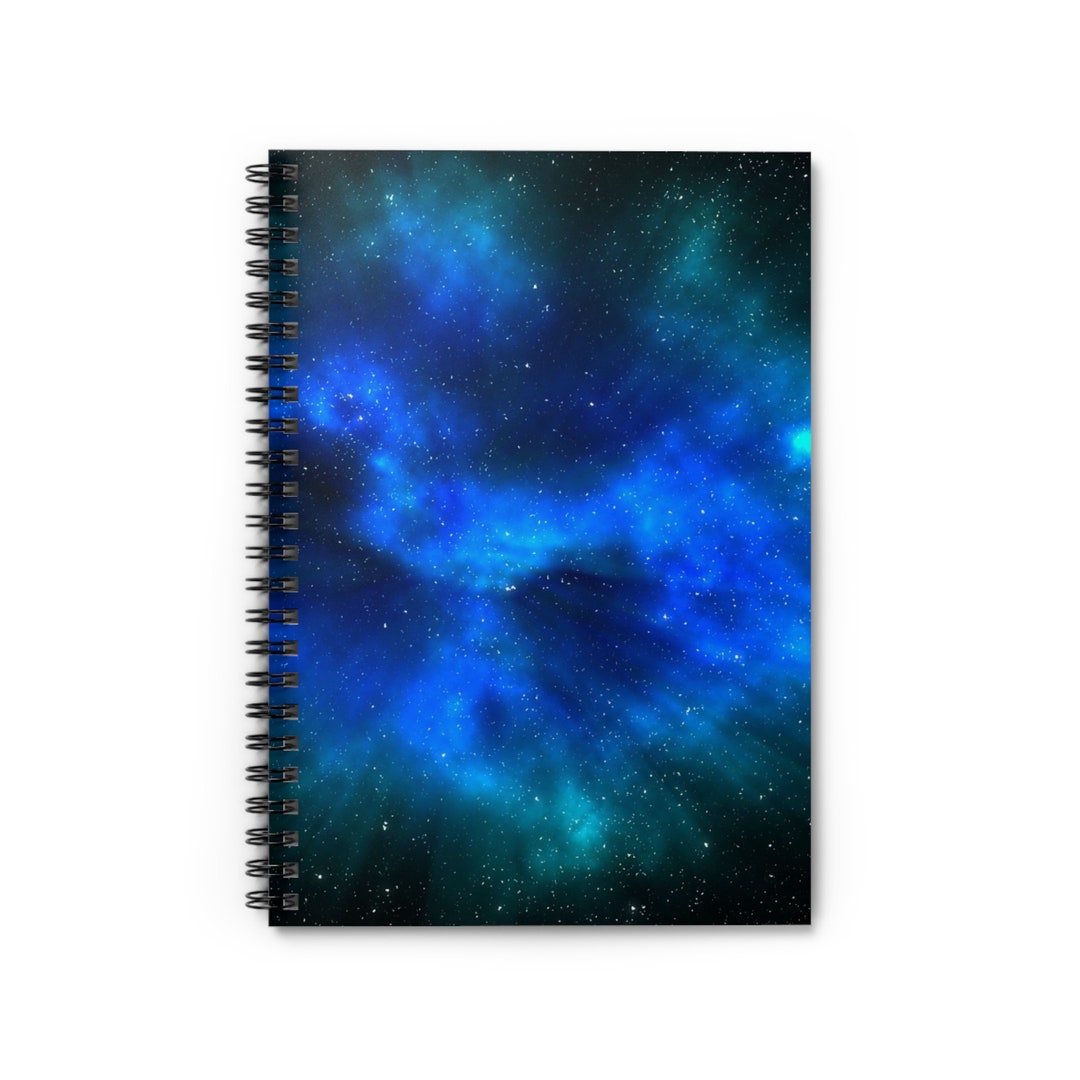 Blue Stars Night Sky Cosmos Spiral Notebook Ruled Line - Etsy