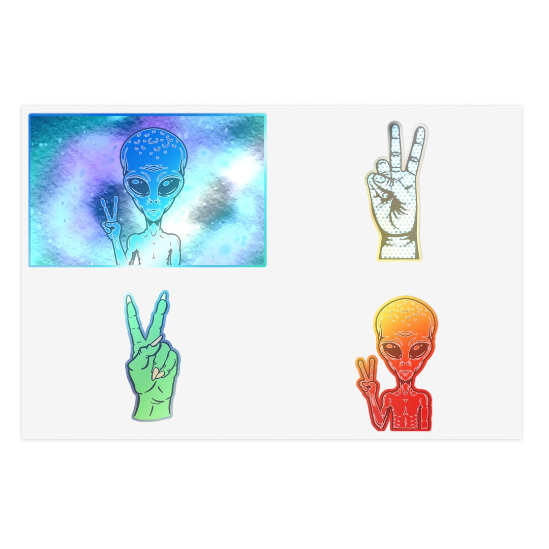 UFO Alien Space Friends Variety Sticker Collection Halloween Stickers ...
