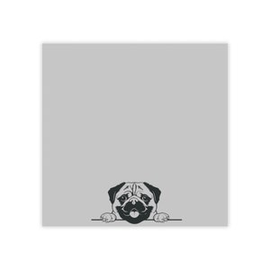 Pug Dog Pet Theme Modern Grey Background Post-it® Note Pads - Etsy