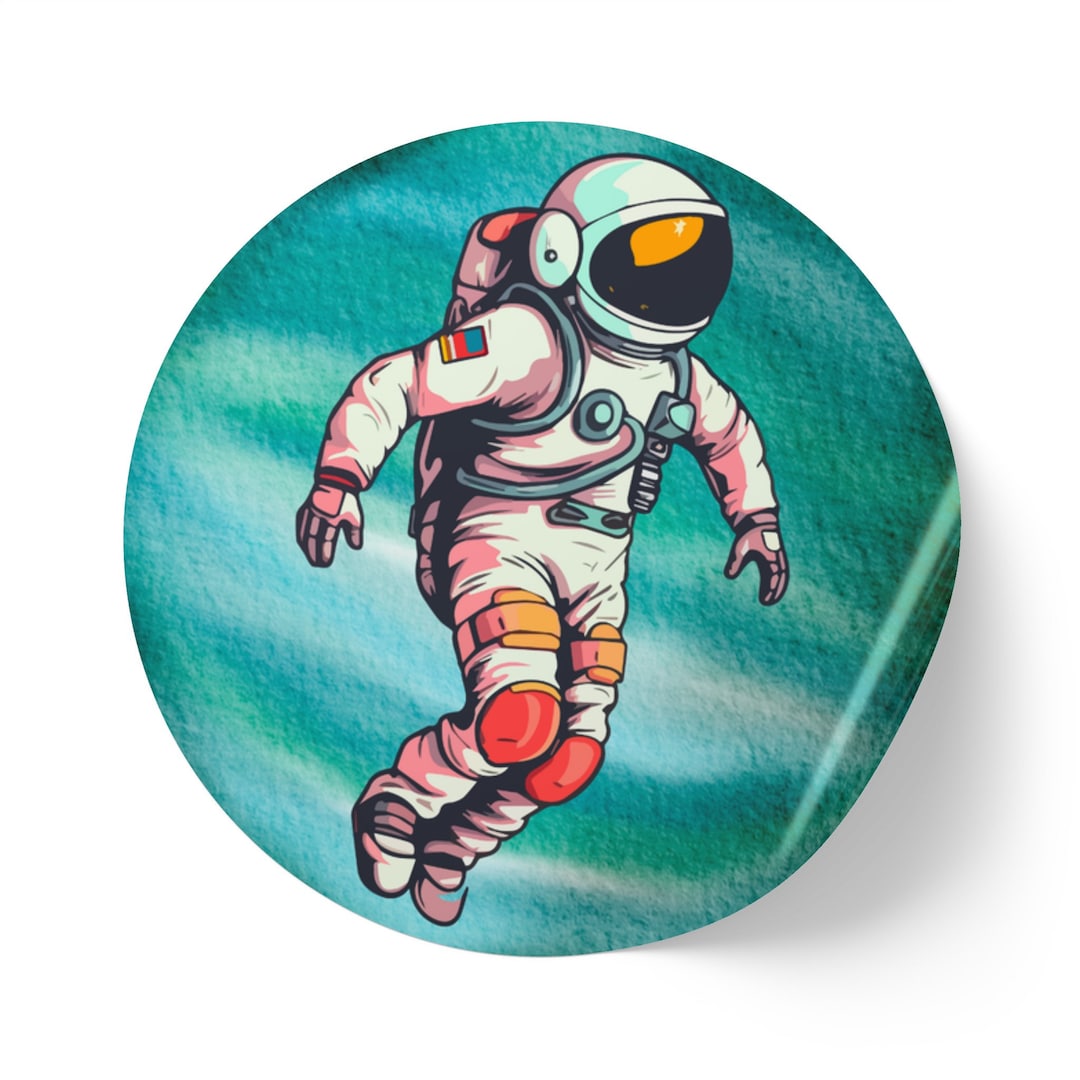 Astronaut Round Sticker Label Rolls - Etsy