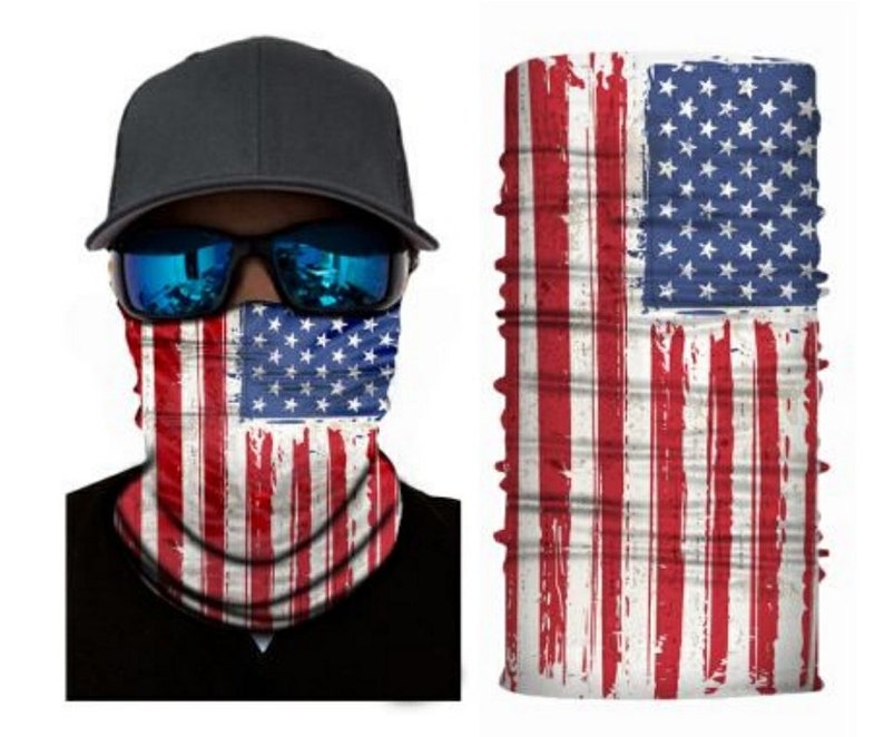 American Flag Neck Gaiter Usa Red White Blue Stars Stripes Etsy