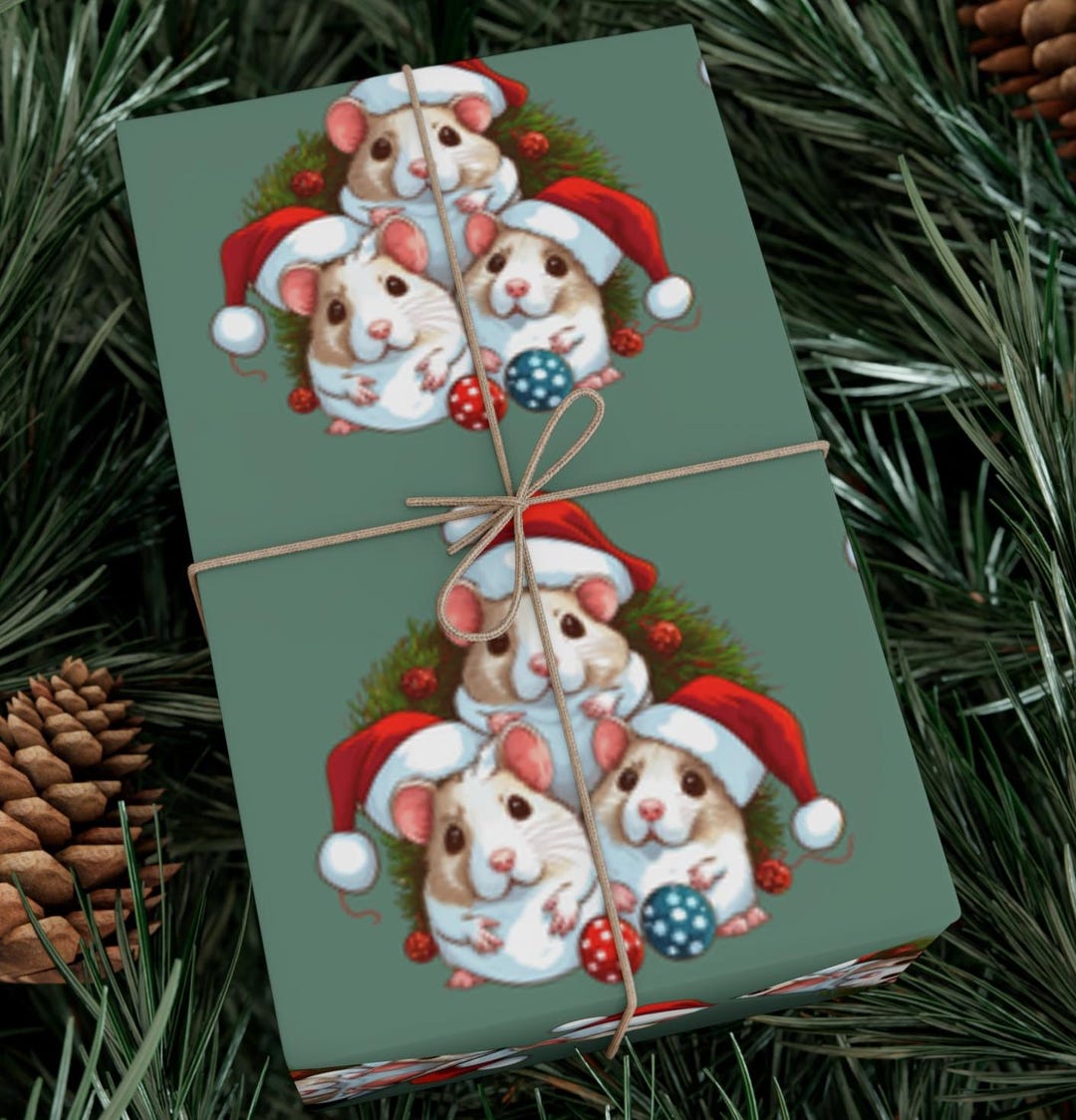 Holiday Hamsters Christmas Gift Wrapping Paper - Etsy
