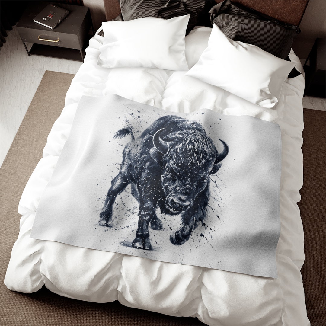 Raging Buffalo Wildlife Outdoors Simple Design Sweatshirt Blanket - Etsy