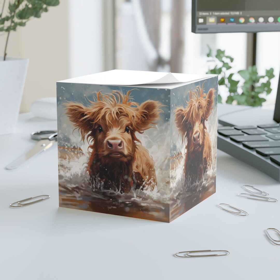 Highland Cow Note Cube - Etsy