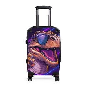 Retro Dino Look Unique Bags Holiday Travel Luggage Suitcase - Etsy