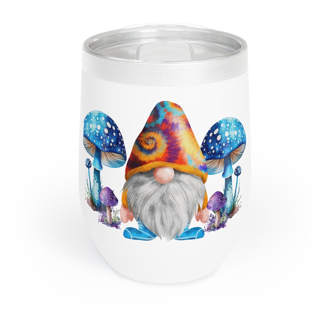 Hippie Gnome With Colorful Mushrooms Chill Wine Tumbler - Etsy