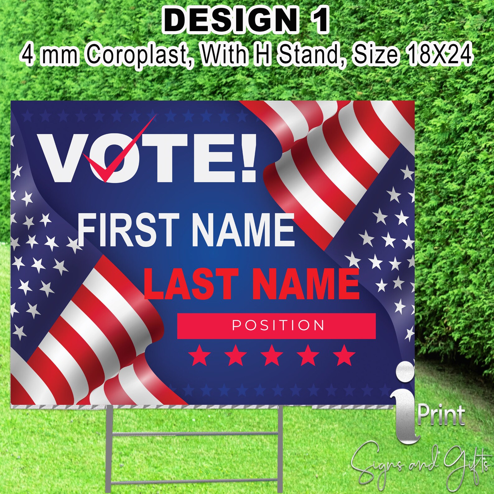 Custom Made Political Sign, Campaign Yard Sign, Yard Sign, Personalized ...