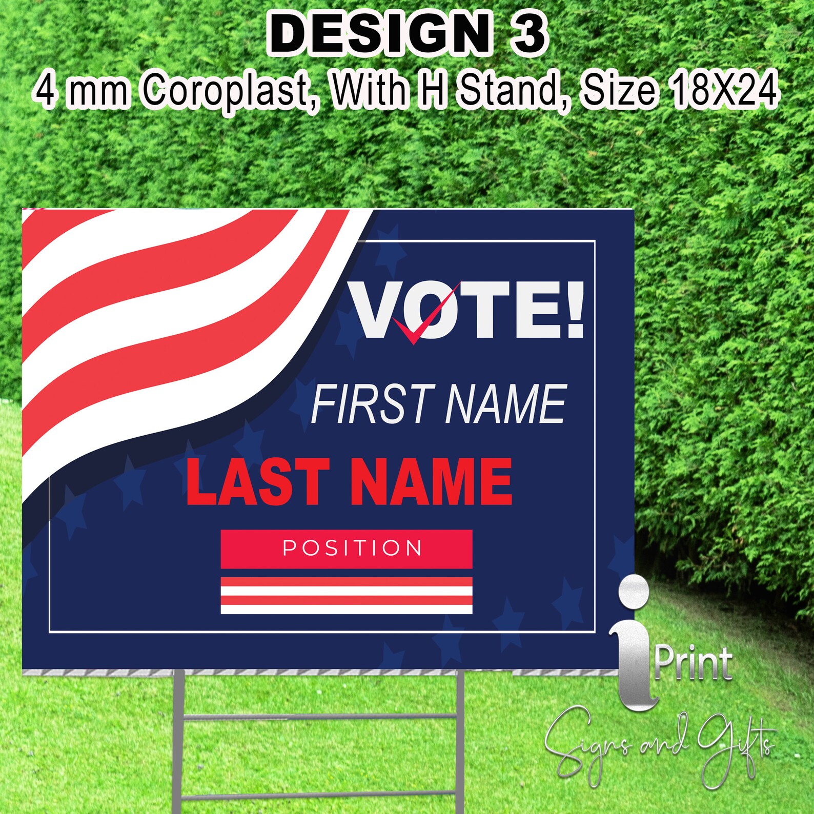 Custom Made Political Sign, Campaign Yard Sign, Yard Sign, Personalized ...