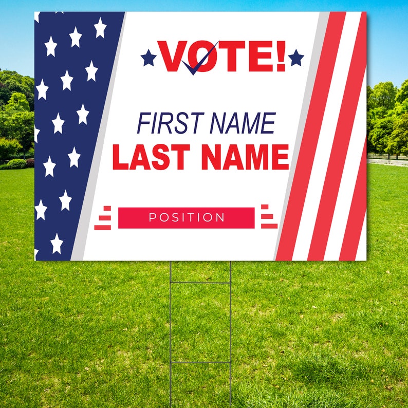 Custom Made Political Sign, Campaign Yard Sign, Yard Sign, Personalized ...